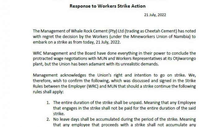 Cheetah Cement Factory calls meeting with workers identified for ...