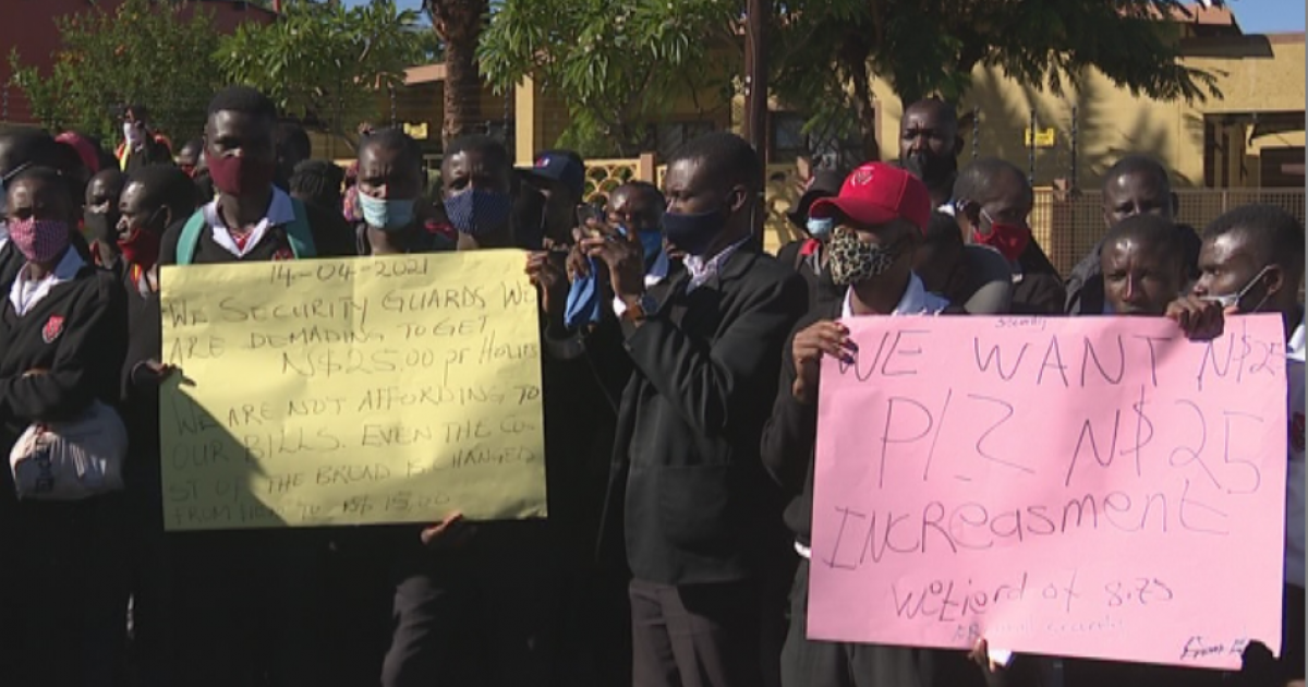 Security guards protest over salary increments | nbc